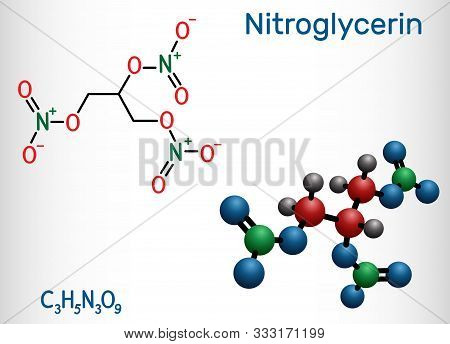 Nitroglycerin, Glyceryl Trinitrate, Nitro Molecule, Is Drug And ...