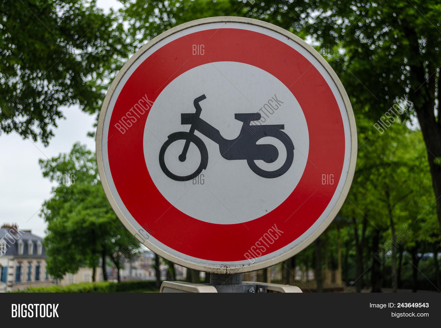 Raod Sign Which Bans The Use Of Mopeds Or Motorbikes On A Road In ...