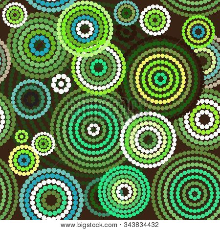 Aboriginal Art Vector Seamless Background.green And Blue image & stock ...