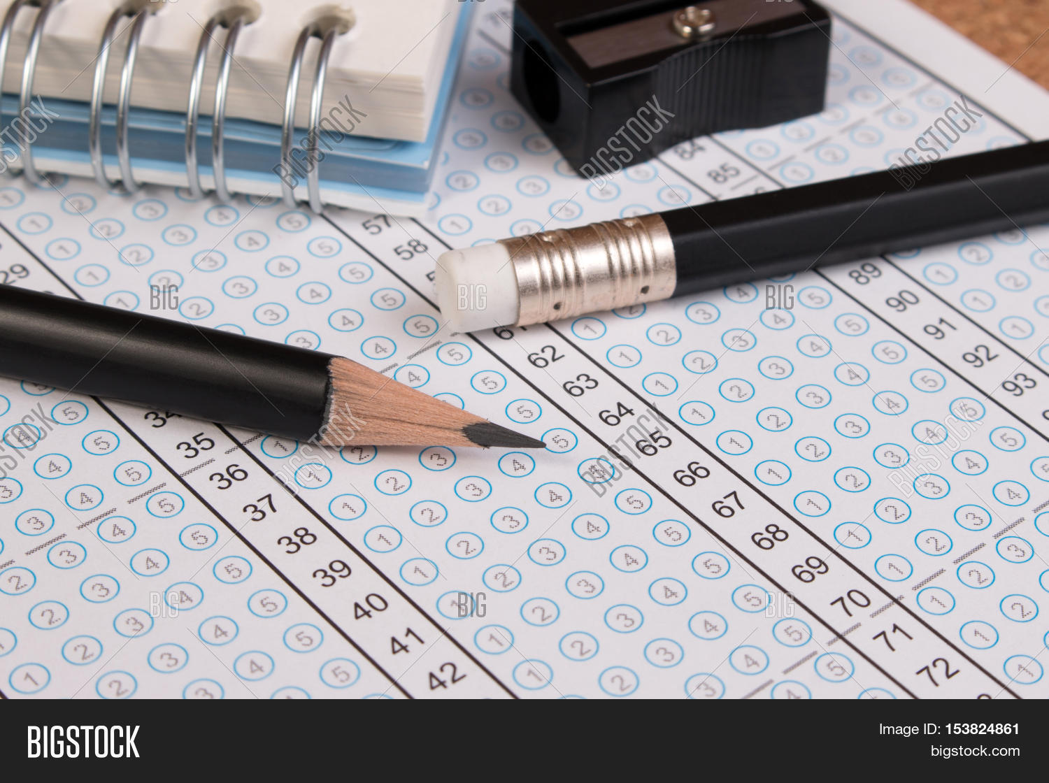Blank Answer Sheet With 2B Pencil. Answer Sheet For Testing. Standard ...
