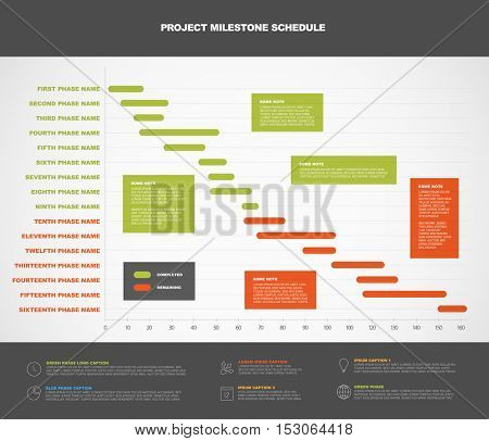 Vector project timeline graph - gantt progress chart of project image ...