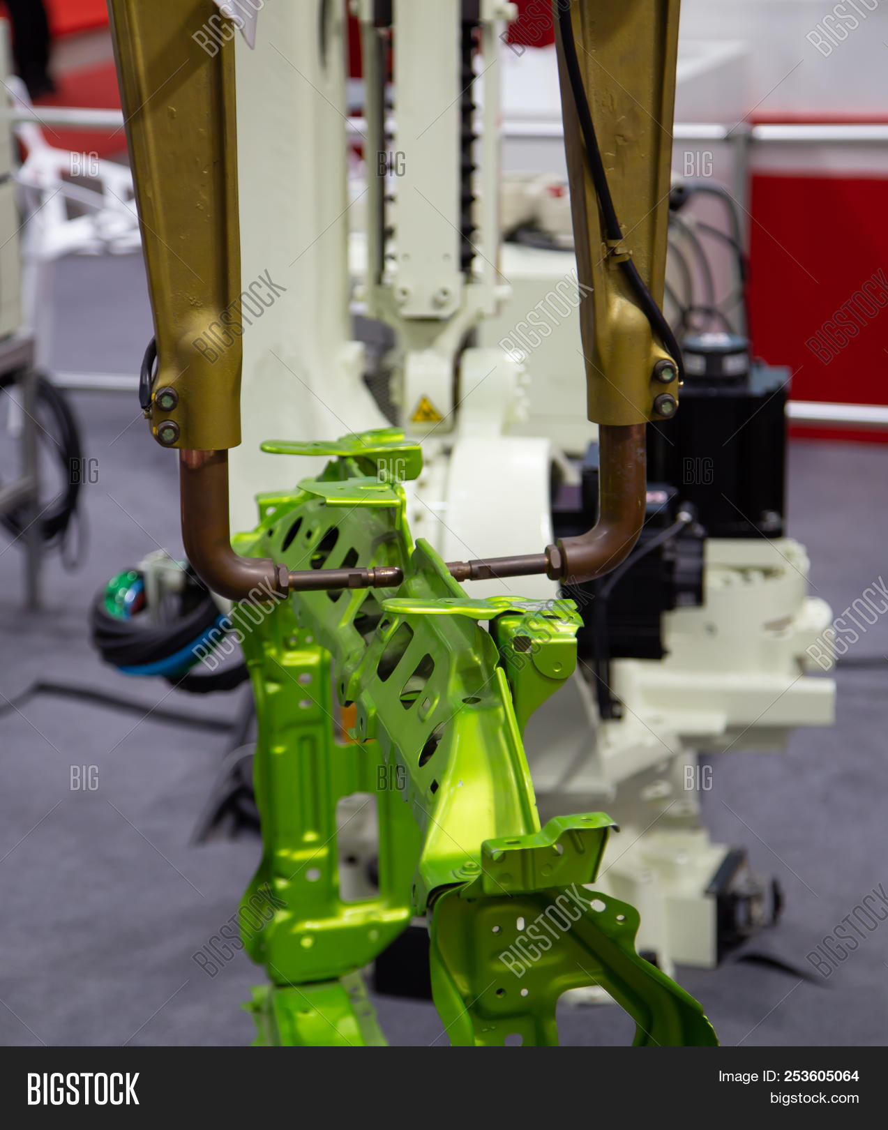 Automated Robotic Arm Spot Welding In Automotive Industry image & stock ...