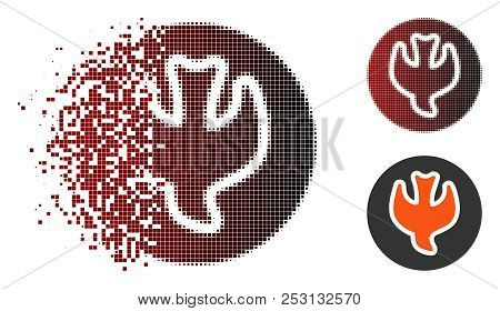 Vector Falling Soul Icon In Sparkle, Pixelated Halftone And Undamaged ...