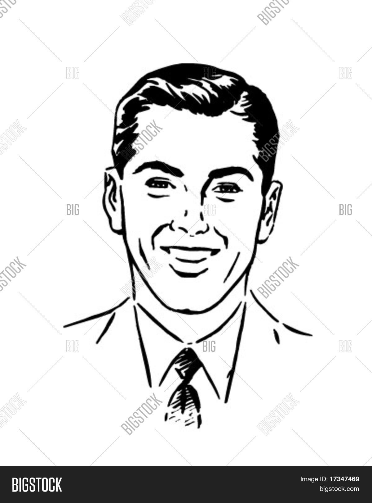Nice Young Man - Retro Clipart Illustration image & stock photo. 17347469 Nice Young Man - Retro Clipart Illustration image & stock photo. 17347469
