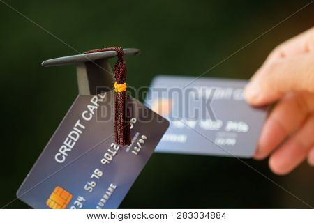 Education Payment Credit Card For Study Graduate Concept: Graduation ...