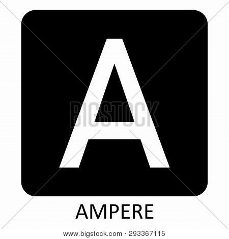 The White Ampere Symbol Illustration On Dark Background image & stock ...