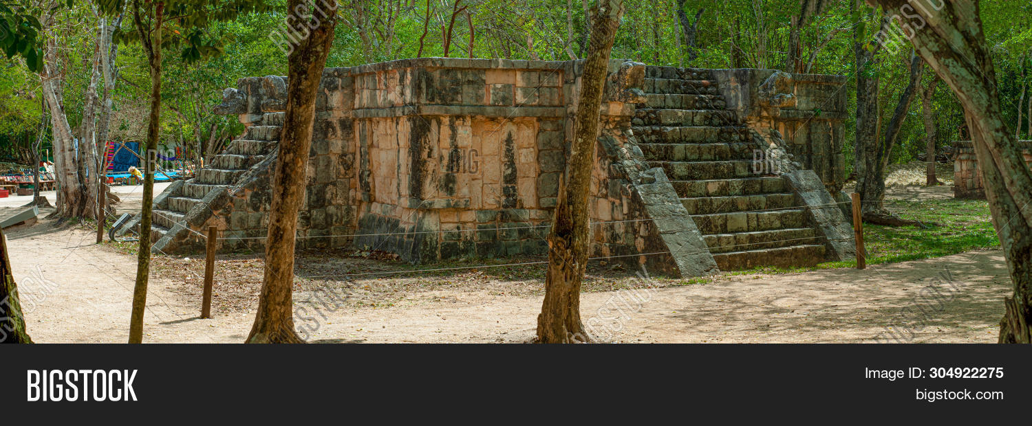 Overview Of An Ancient Mayan Altar, Taken In The Archaeological Area Of ...