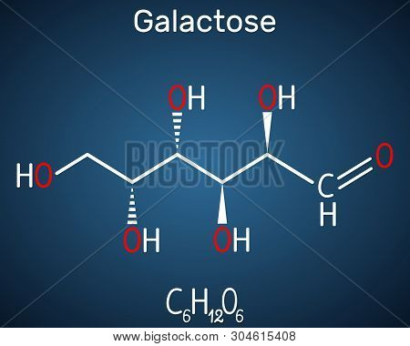 Galactose, D-galactose, Milk Sugar Molecule. Linear Form. Structural ...