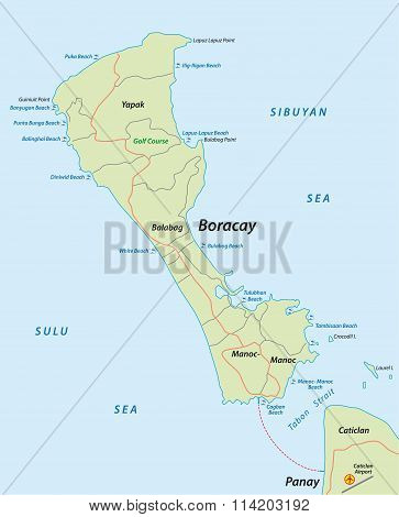 Boracay Map image & stock photo. 114203192