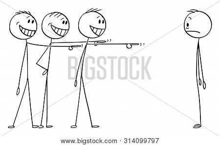 Vector Cartoon Stick Figure Drawing Conceptual Illustration Of Shocked ...