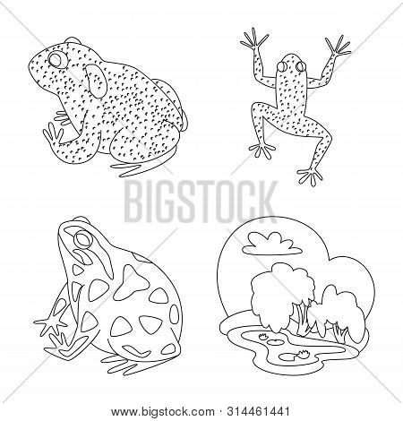 Bitmap Illustration Of Amphibian And Animal Logo. Set Of Amphibian And ...