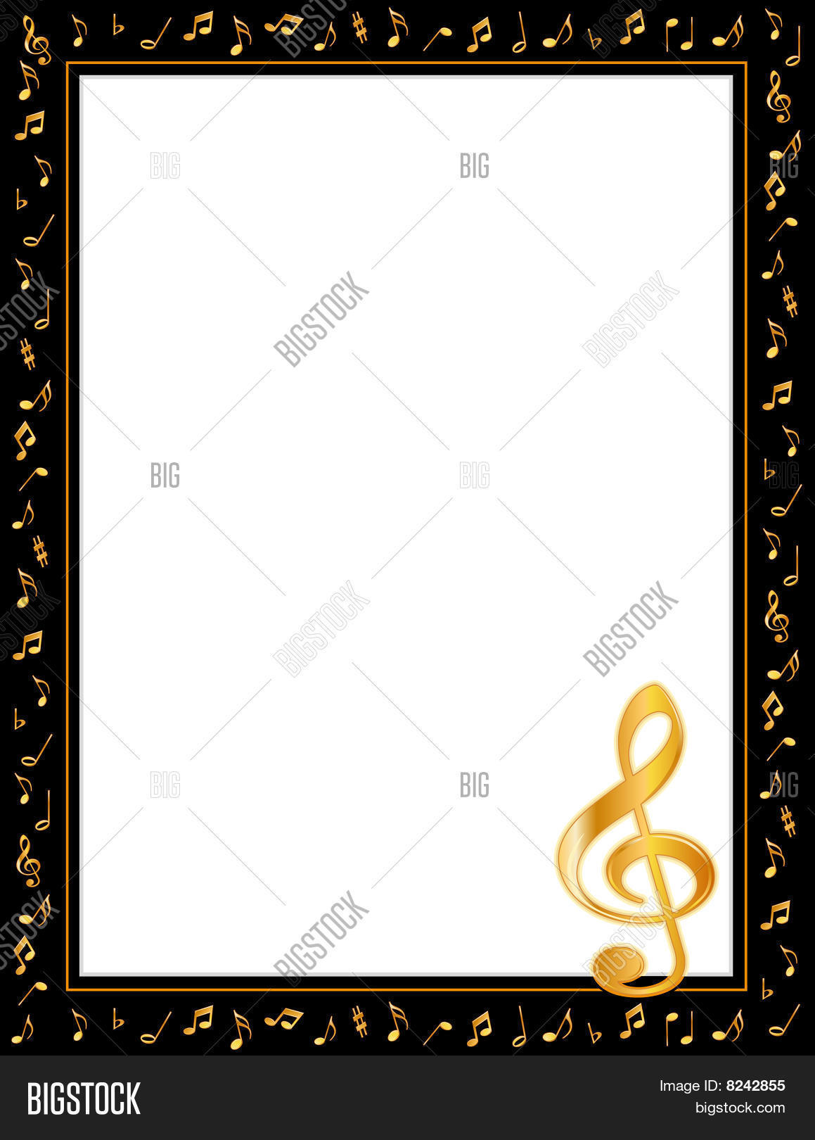Golden Music Poster image & stock photo. 8242855