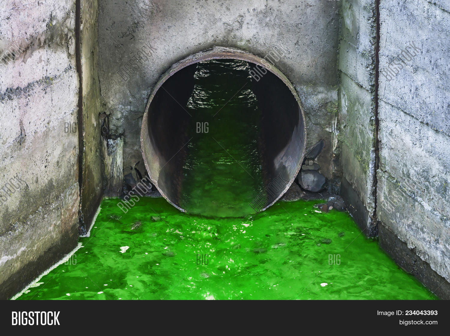 Wastewater Pipe. Water Pollution Discharge Of Liquid Chemical Waste ...