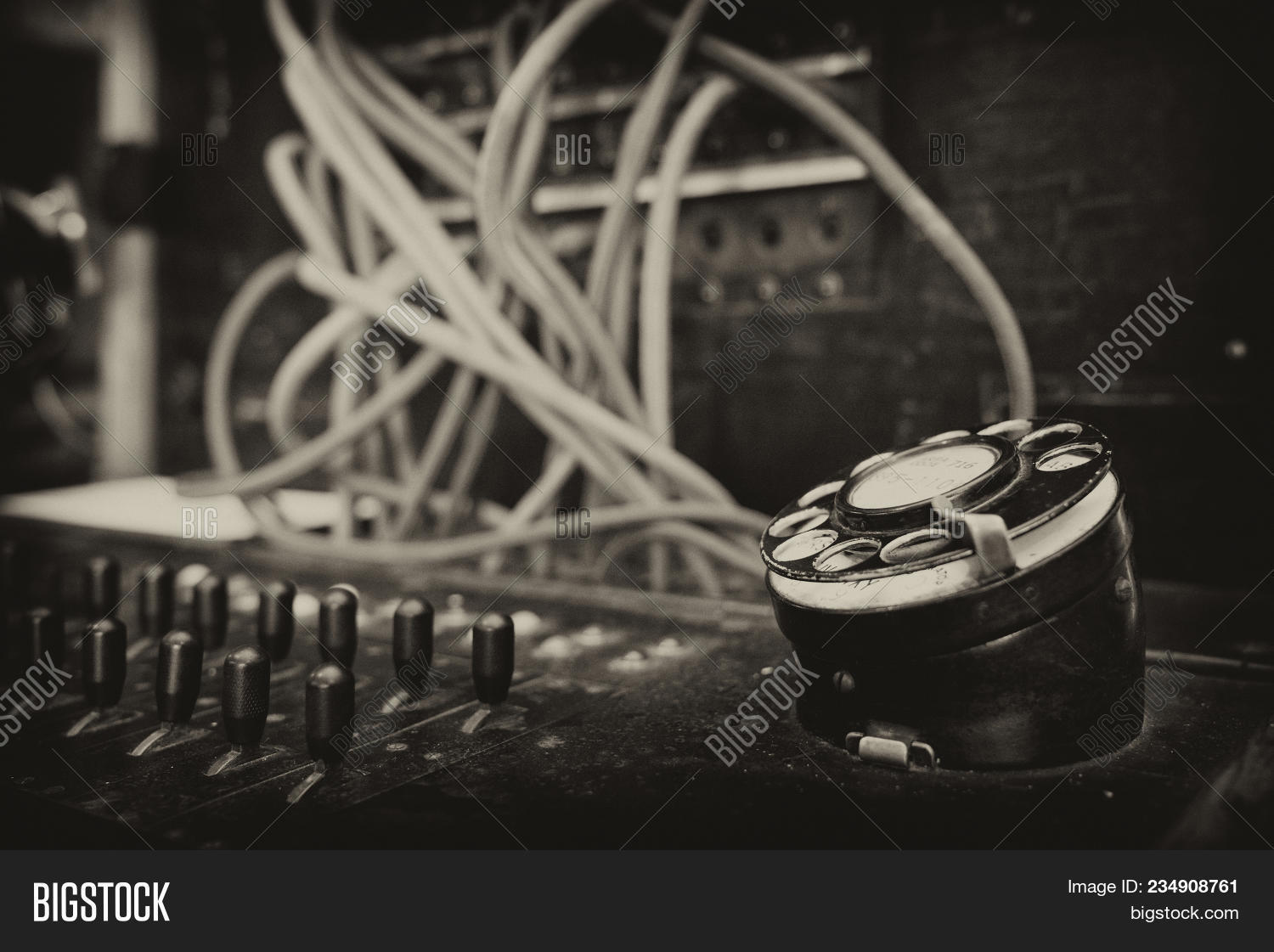 Antique Telephone Switchboard Operator Console With Dial, Patch Cords ...
