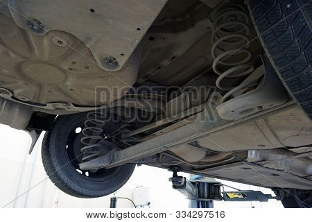 Elements And Design Of The Rear Suspension Of A Modern Car. Rear ...
