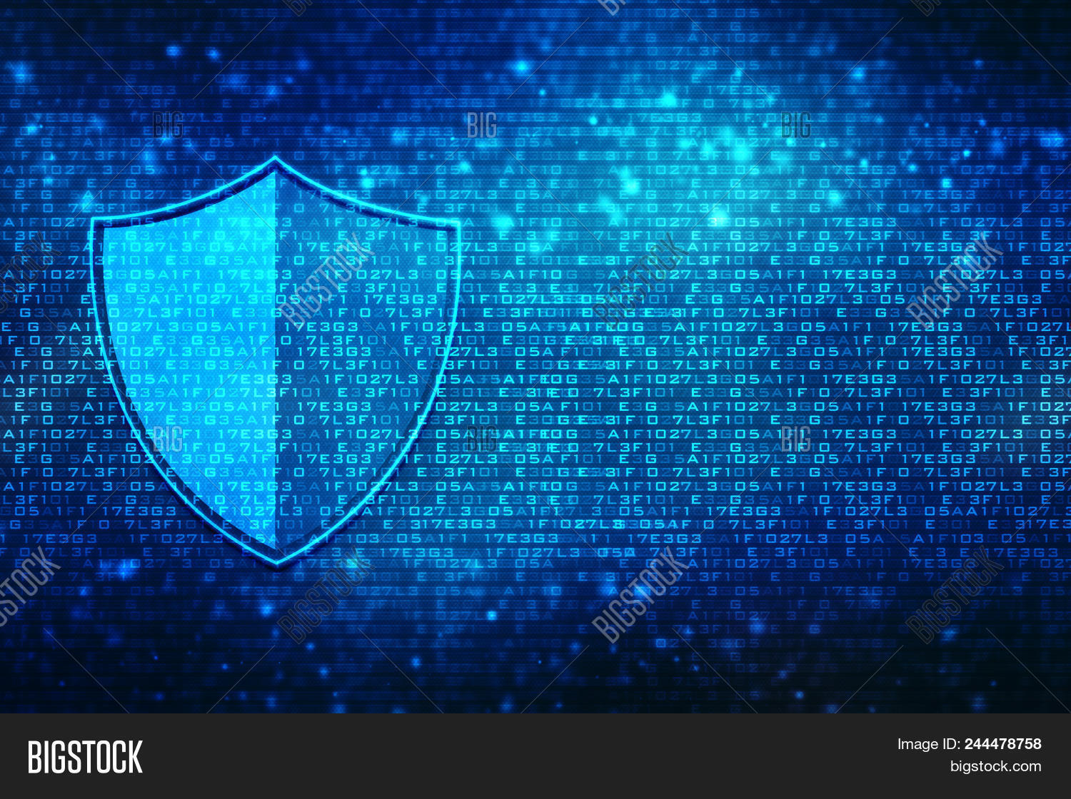 Security Concept,shield On Digital Screen, Cyber Security Concept ...