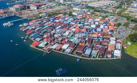 Aerial View Of Water Village Known As Patau Patau In Labuan Pearl Of ...