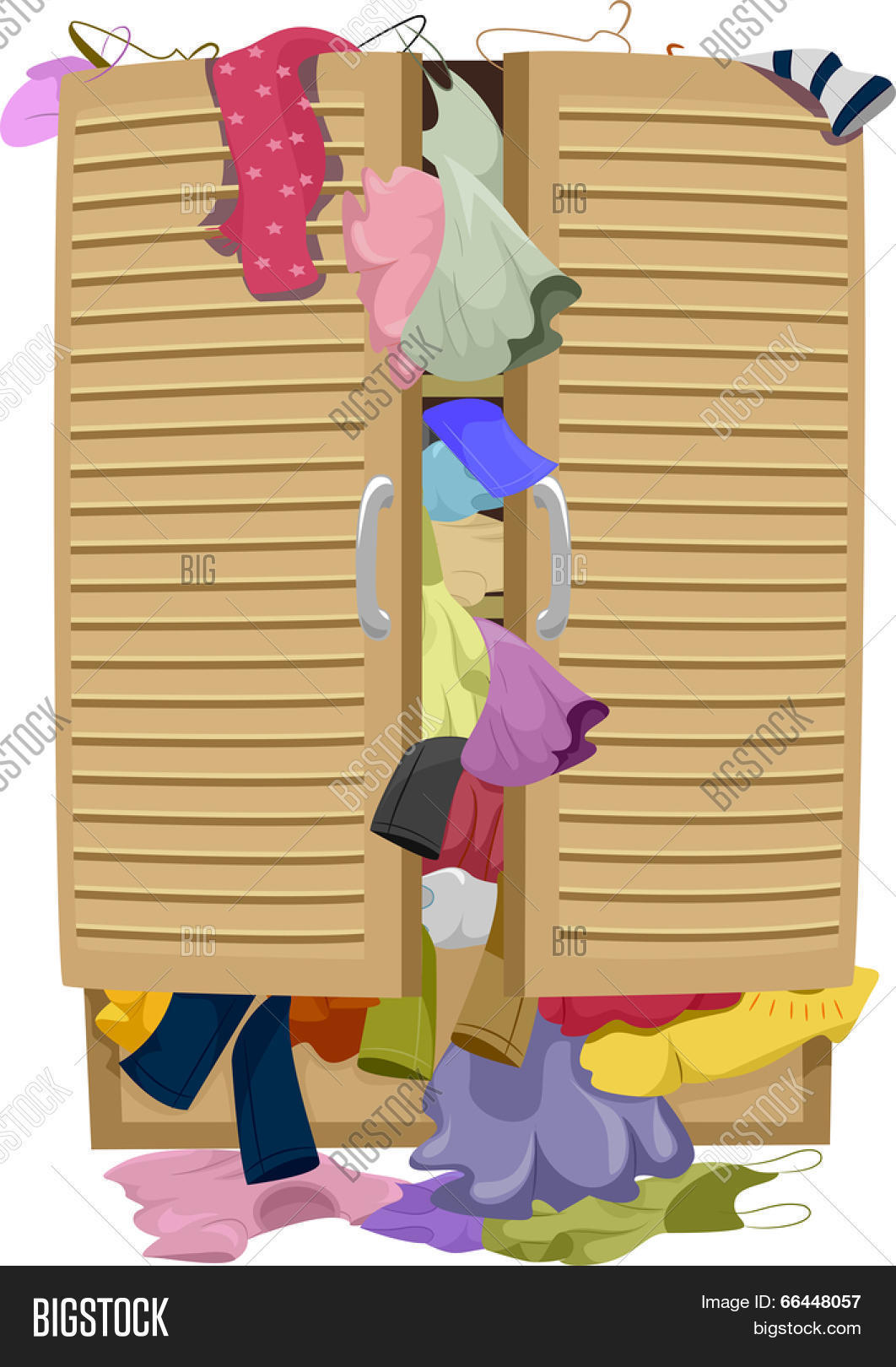 Illustration of a Closet Overflowing with Clothes image & stock photo ...