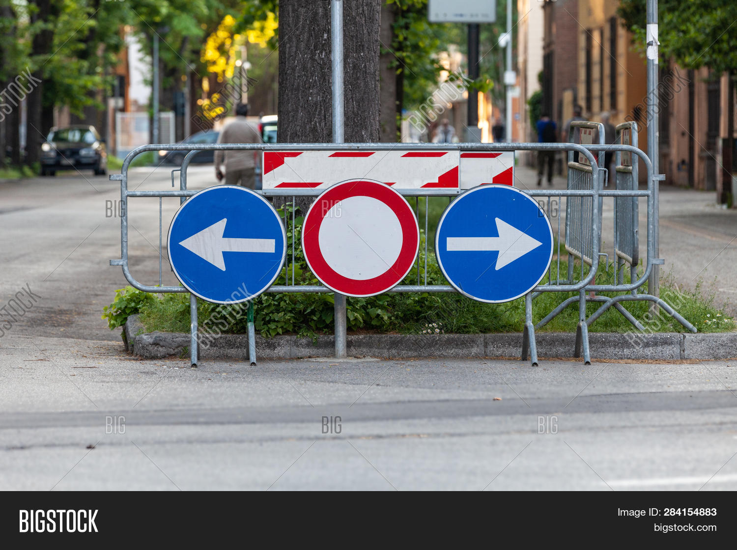 Road Signs. Deviation On The Route, Signaling Of An Obstacle And ...