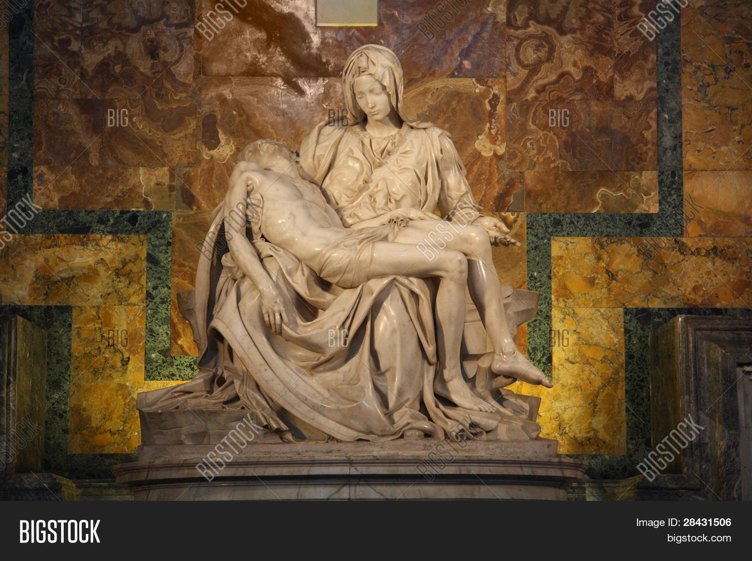 One of Michelangelo's most famous works: Pieta in St. Peter's Basilica ...