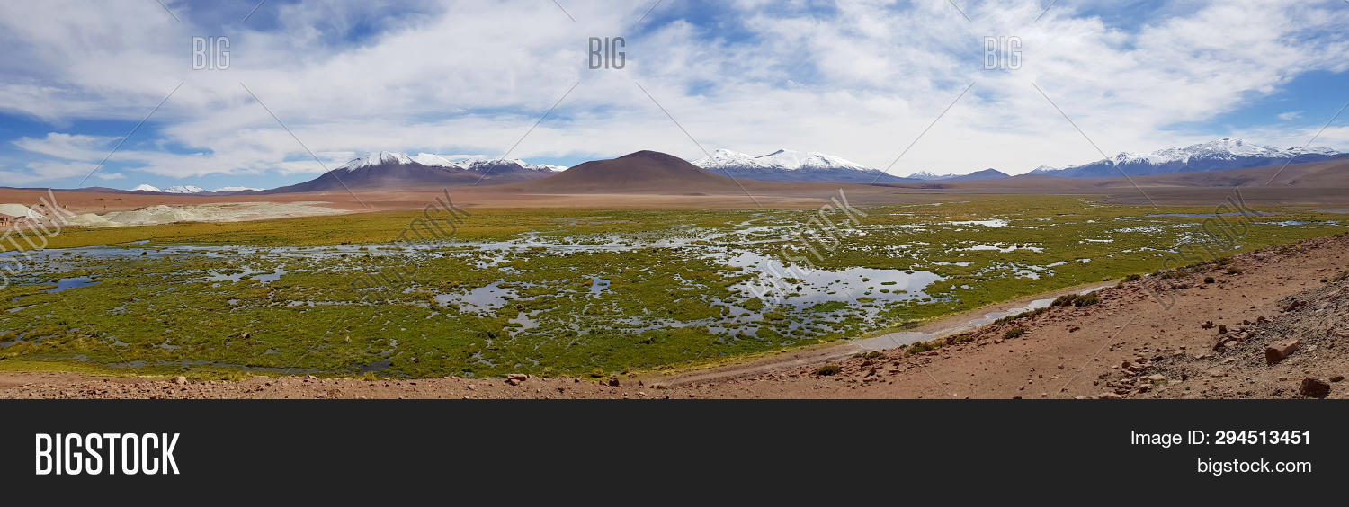 A valley in the highlands of the Atacama Desert along the road to El ...