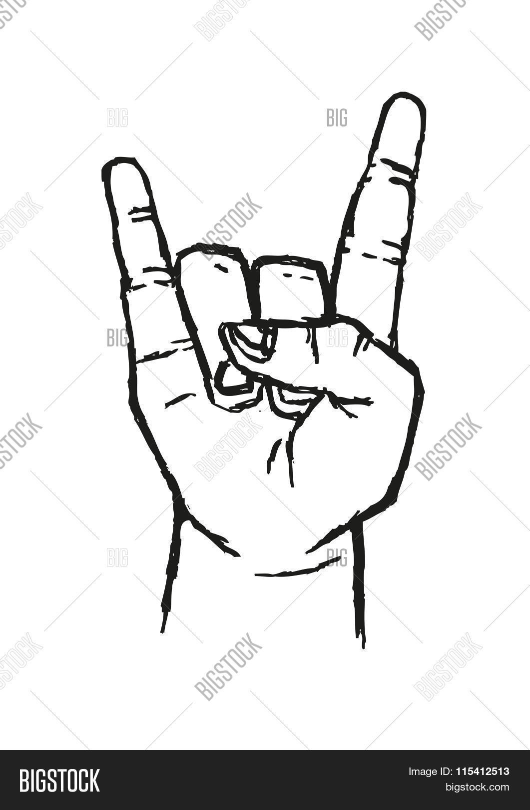 Sign of the Horns Hand Salute or Sign Language Used in many alternative ...