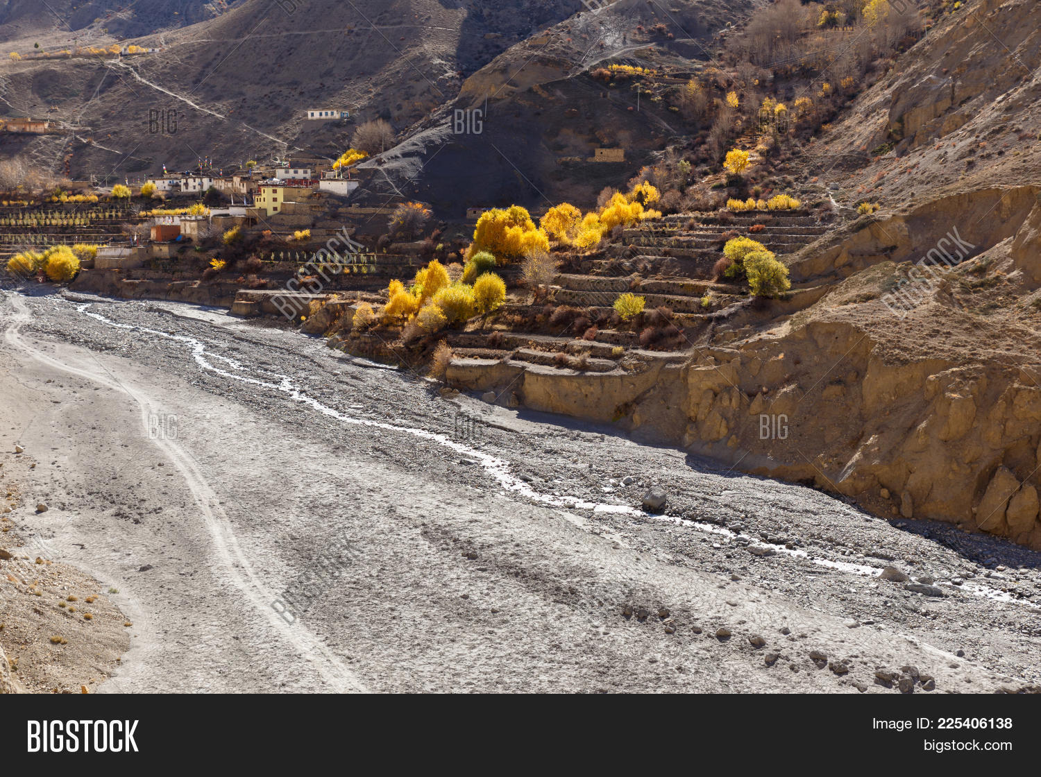 Panda Khola River, Lupra Village, Lower Mustang Nepal image & stock ...