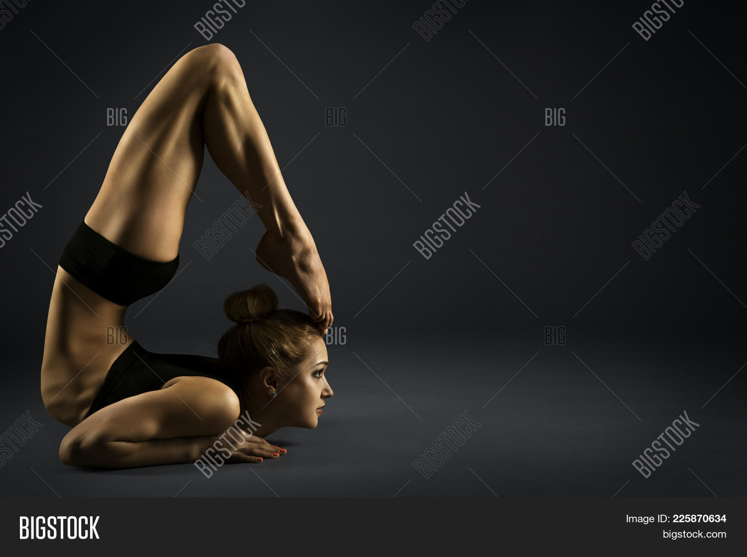 Yoga Backbend Gymnastics, Woman Acrobat In Back Bend Bherundasana Pose, Strong Girl Gymnast ...