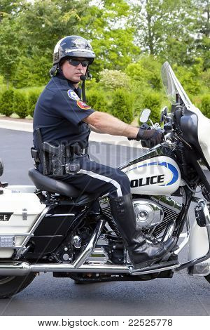 Police Motorcycle Cop image & stock photo. 22525778