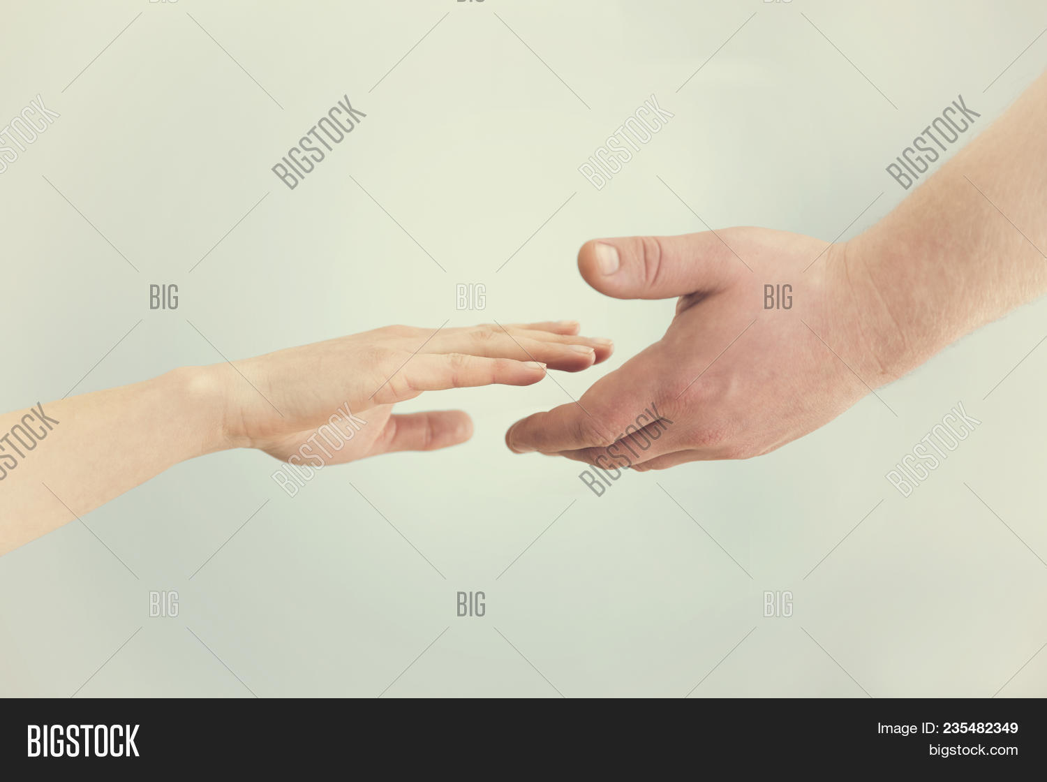Support Concept. Two Hands Reaching Toward Each Other. Empathy ...