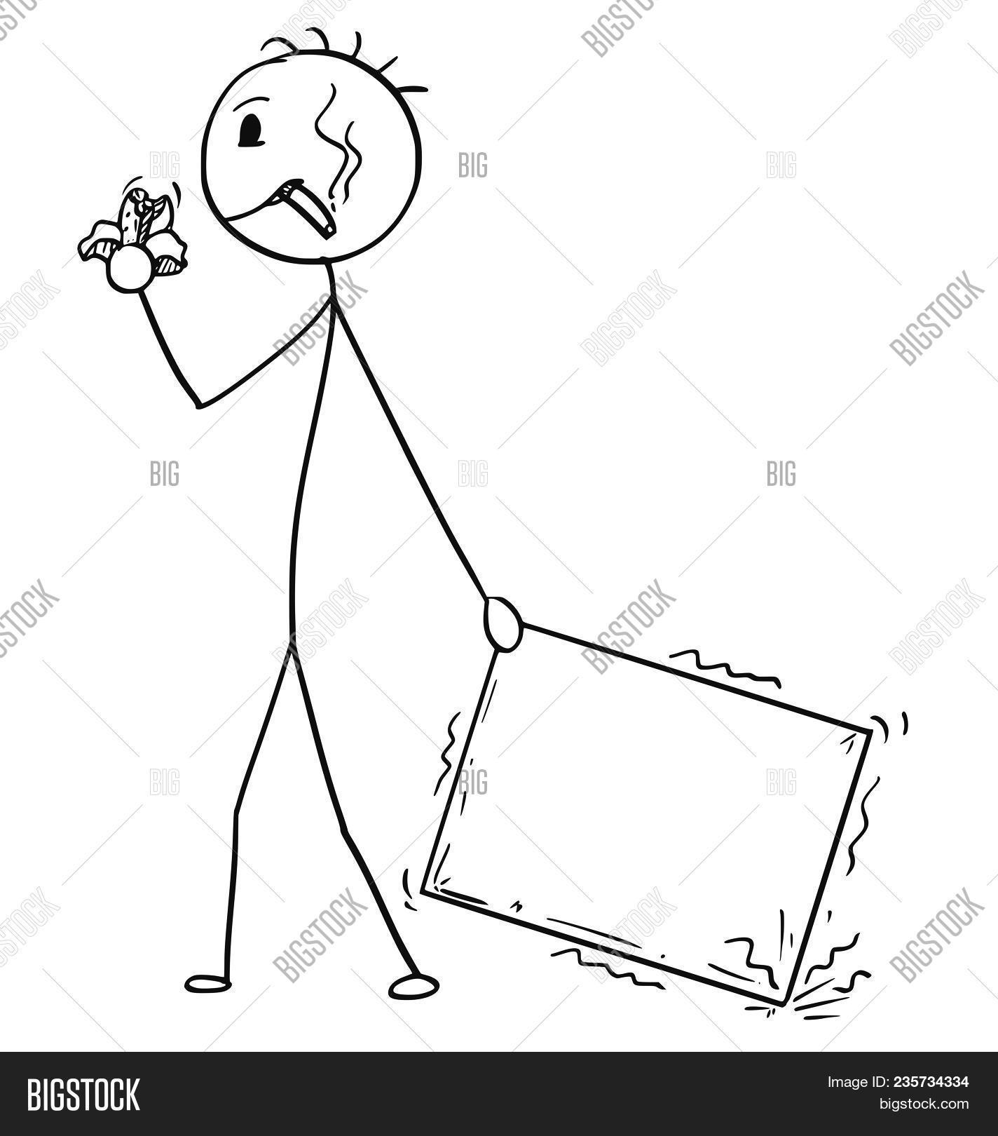 Cartoon Stick Man Drawing Conceptual Illustration Of Bad And ...