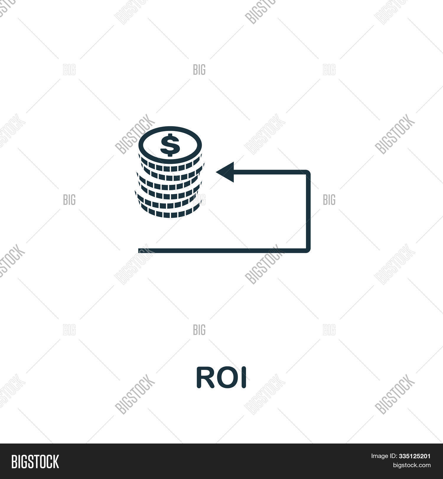 Roi Icon Outline Style. Thin Line Creative Roi Icon For Logo, Graphic ...