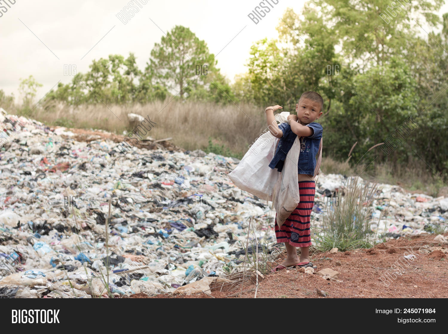 Poor Children Collect Garbage For Sale,, The Concept Of Pollution And ...