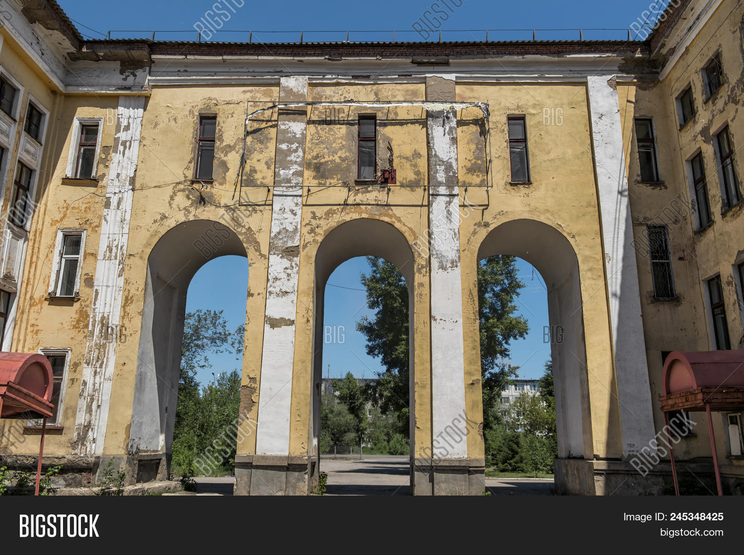 Old Abandoned Hospital. Medical Complex. Old Architecture ...