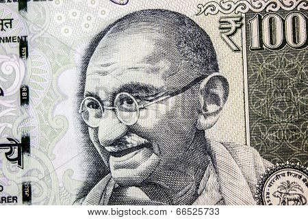 mahatma gandhi depicted on an Indian currency 100 rupee note image ...