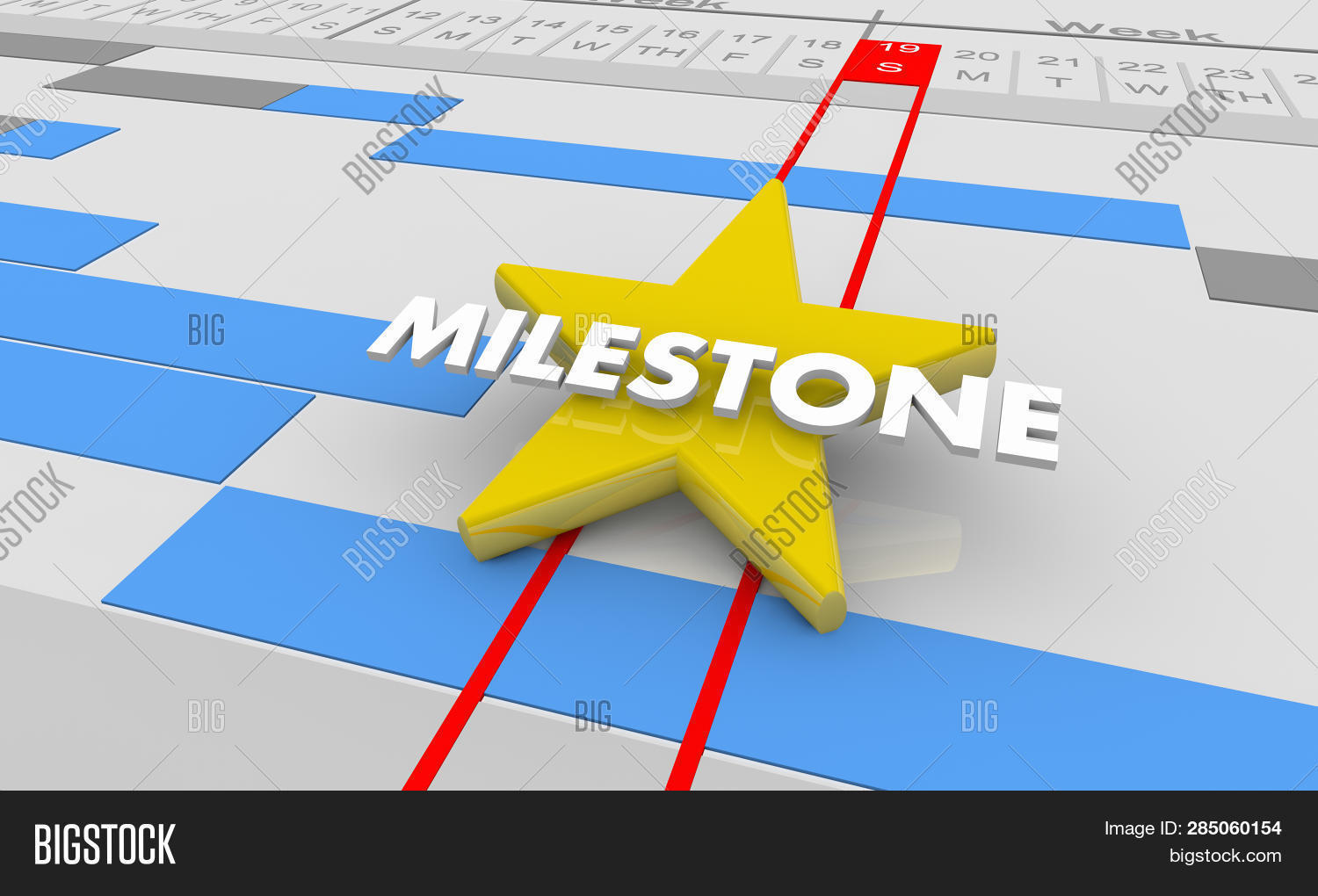 Milestone Important Achievement Gantt Chart 3d Illustration image ...