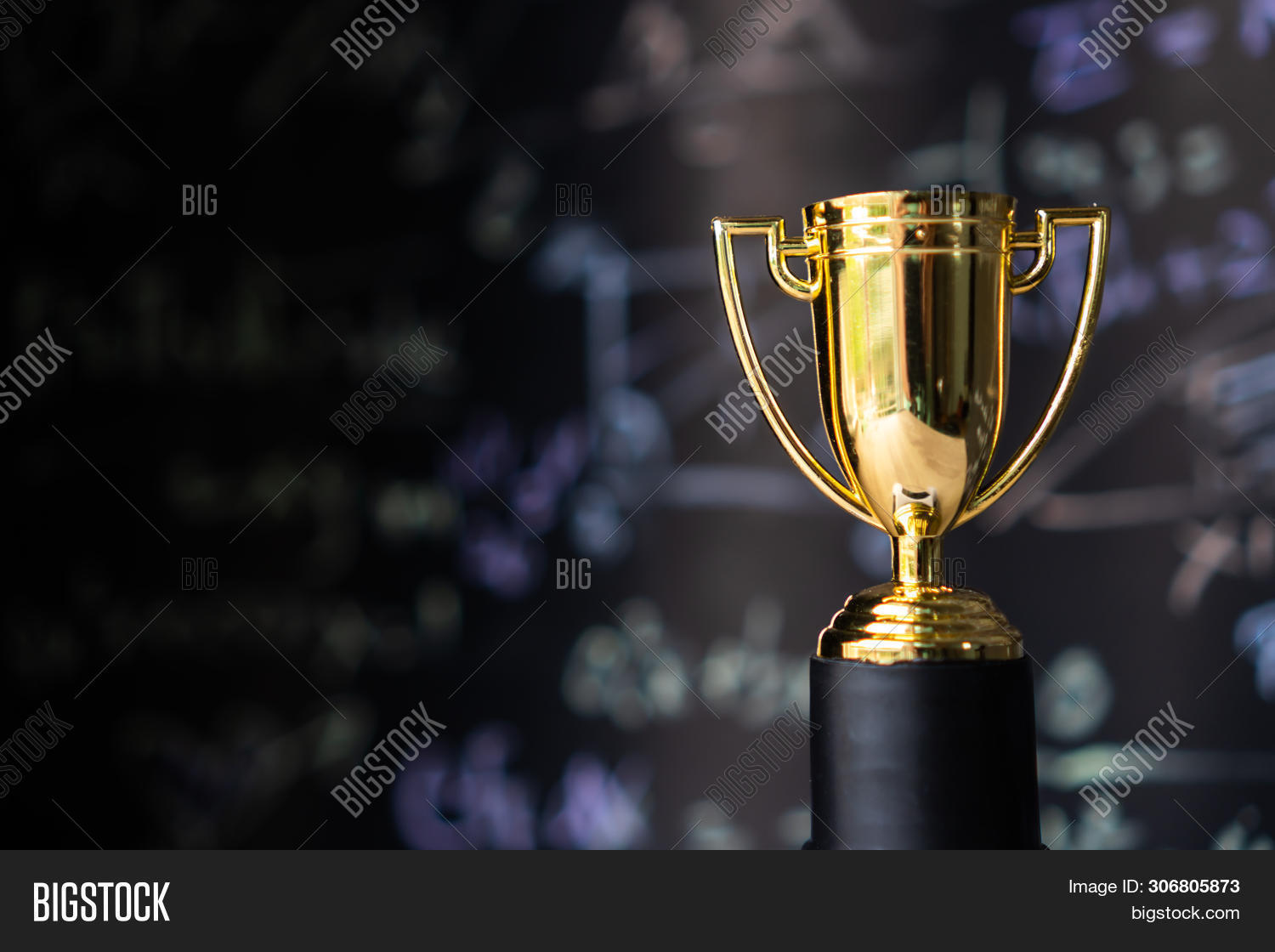 Achievement Success In Education Awards Concept: Golden Trophy Cup ...