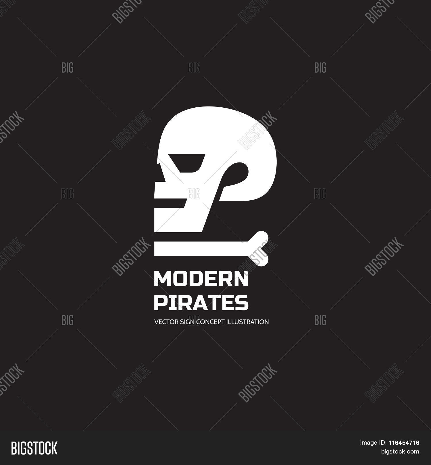 Modern pirates - vector logo concept illustration. Skull vector logo ...