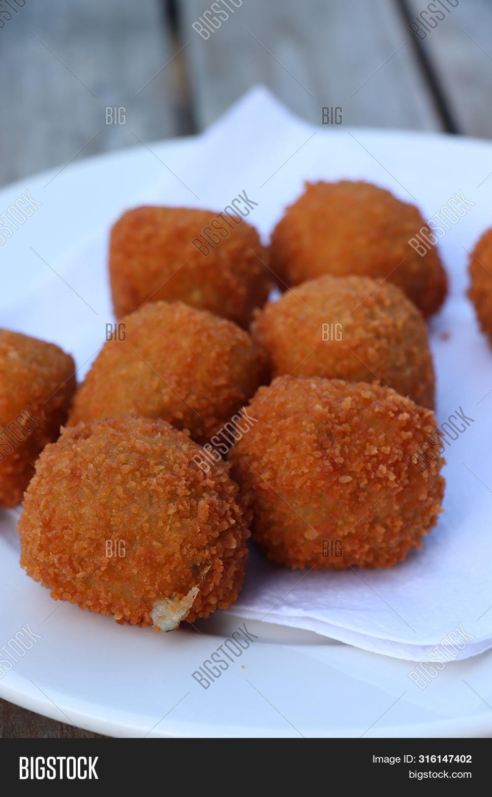 Dutch snack: Bitterballen with mustard. Warm stuffed fried meatballs ...