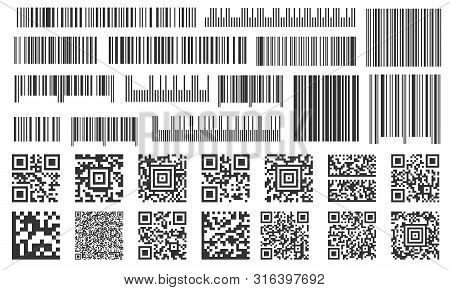 Digital Barcode. Supermarket Bar Labels, Shop Inventory Code And ...