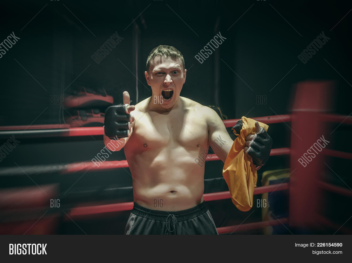 Angry And Aggressive Fighter Shows His Superiority In The Boxing Ring ...