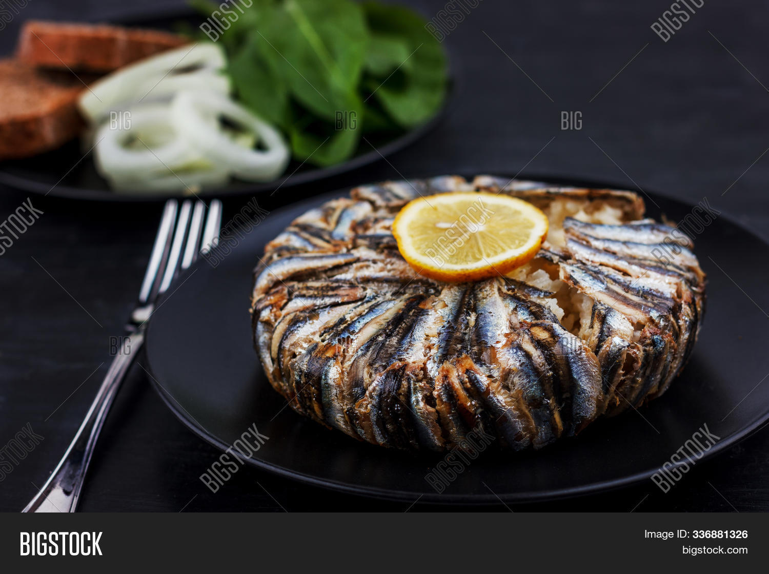 Pilaf With Hamsi Anchovy Fish. Traditional Turkish Food - Kapama Pilav ...