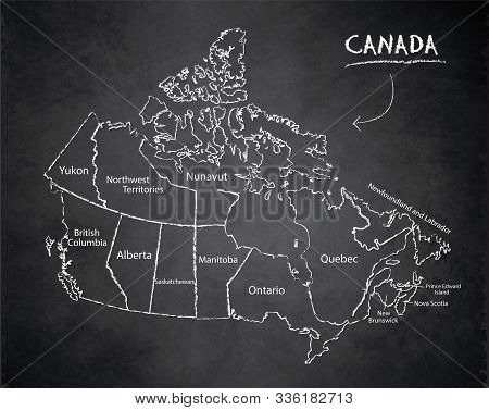 Canada Map Administrative Division, Separates Regions And Names ...