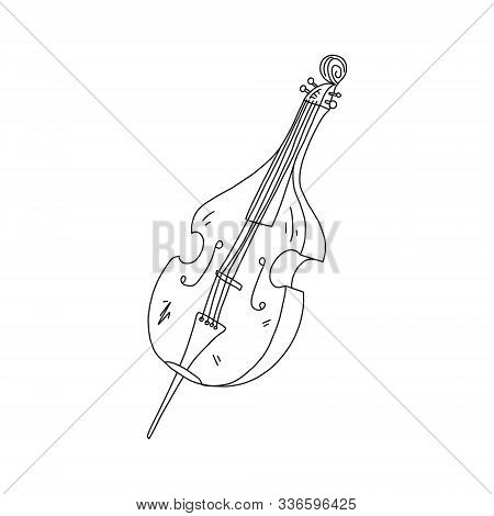 Cognitive Flyer Double Bass Sketch Hand Drawn. Image Musical Instrument ...