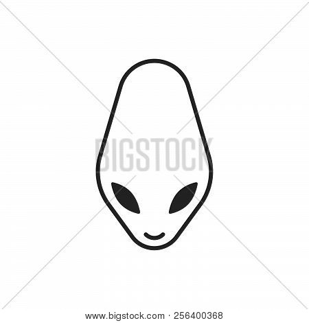 Alien Head Outline Icon Isolated On White Background. Single Ufo Sign ...