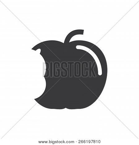 Apple Big Bite Vector Icon On White Background. Apple Big Bite Icon In ...