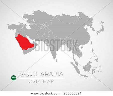 Map Of Asia With The Identication Of Saudi Arabia. Map Of Saudi Arabia ...