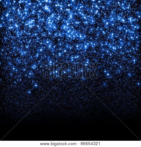 Abstract blue sparkle glitter background. Glitter stars background ...