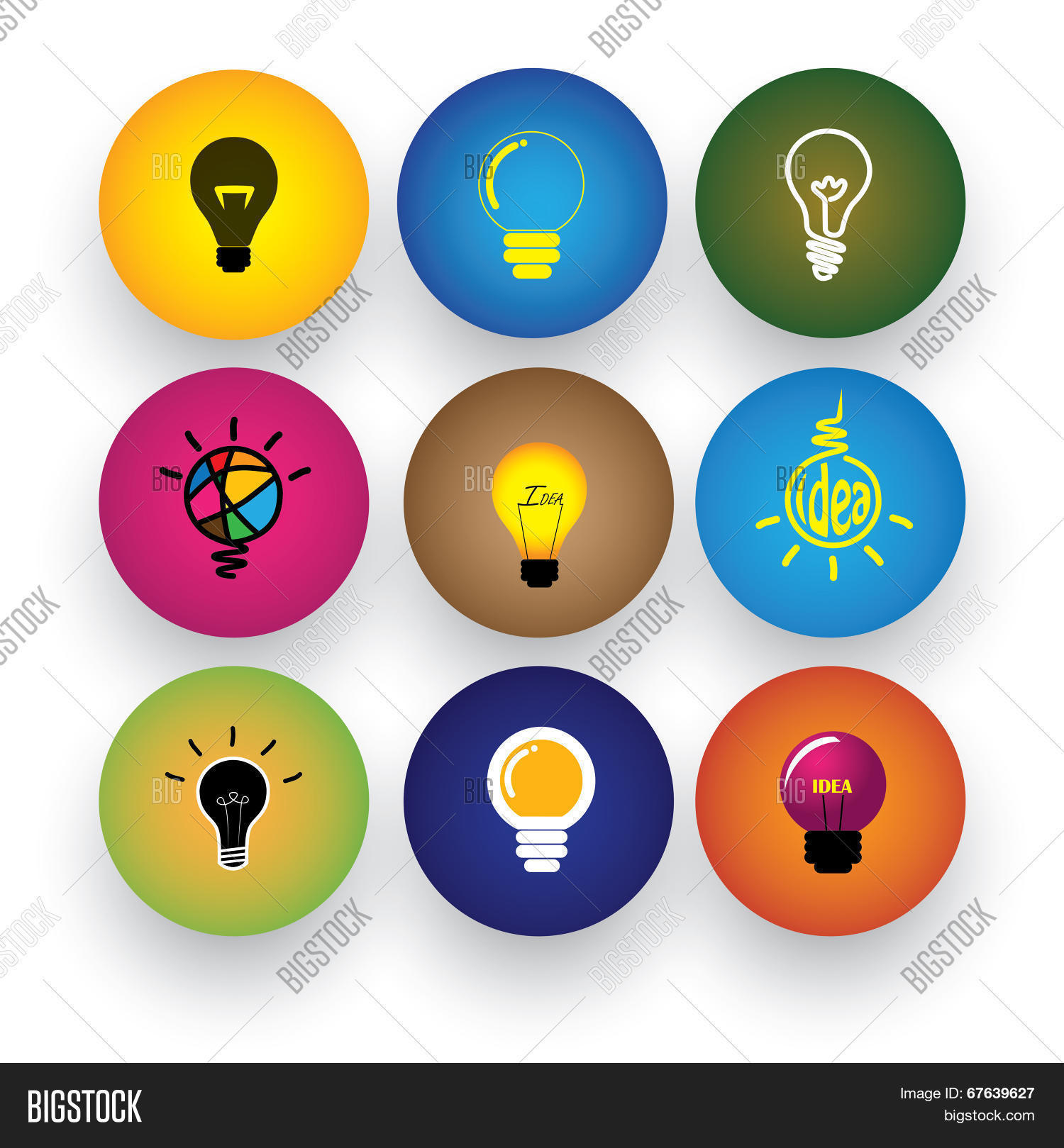 Idea Light Bulb, Brilliance, Genius, Smart, Clever Vector Icons image ...