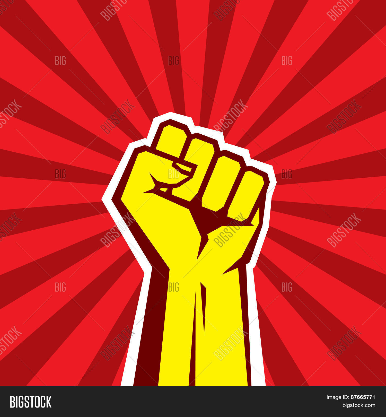 Hand Up Proletarian Revolution - Vector Illustration Concept in Soviet ...